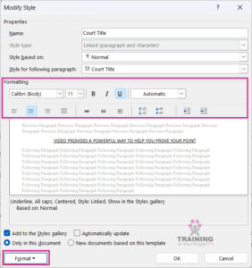 Create, Modify, or Update Styles – Training At Your Finger TIPS