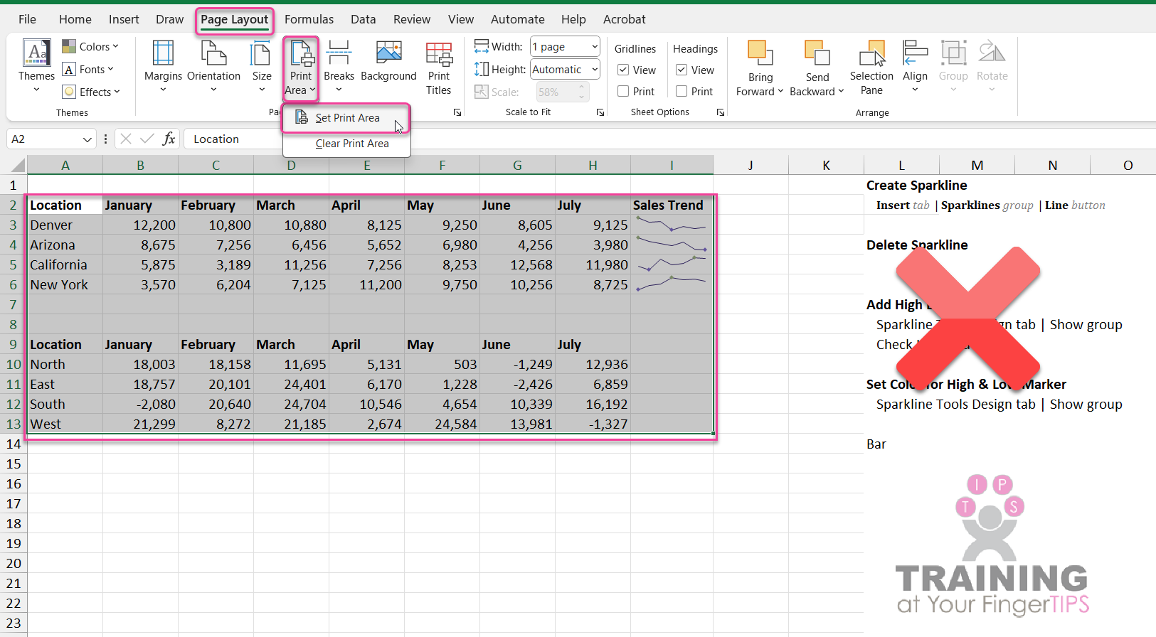 Excel – Printing Large Spreadsheets – Training At Your Finger TIPS